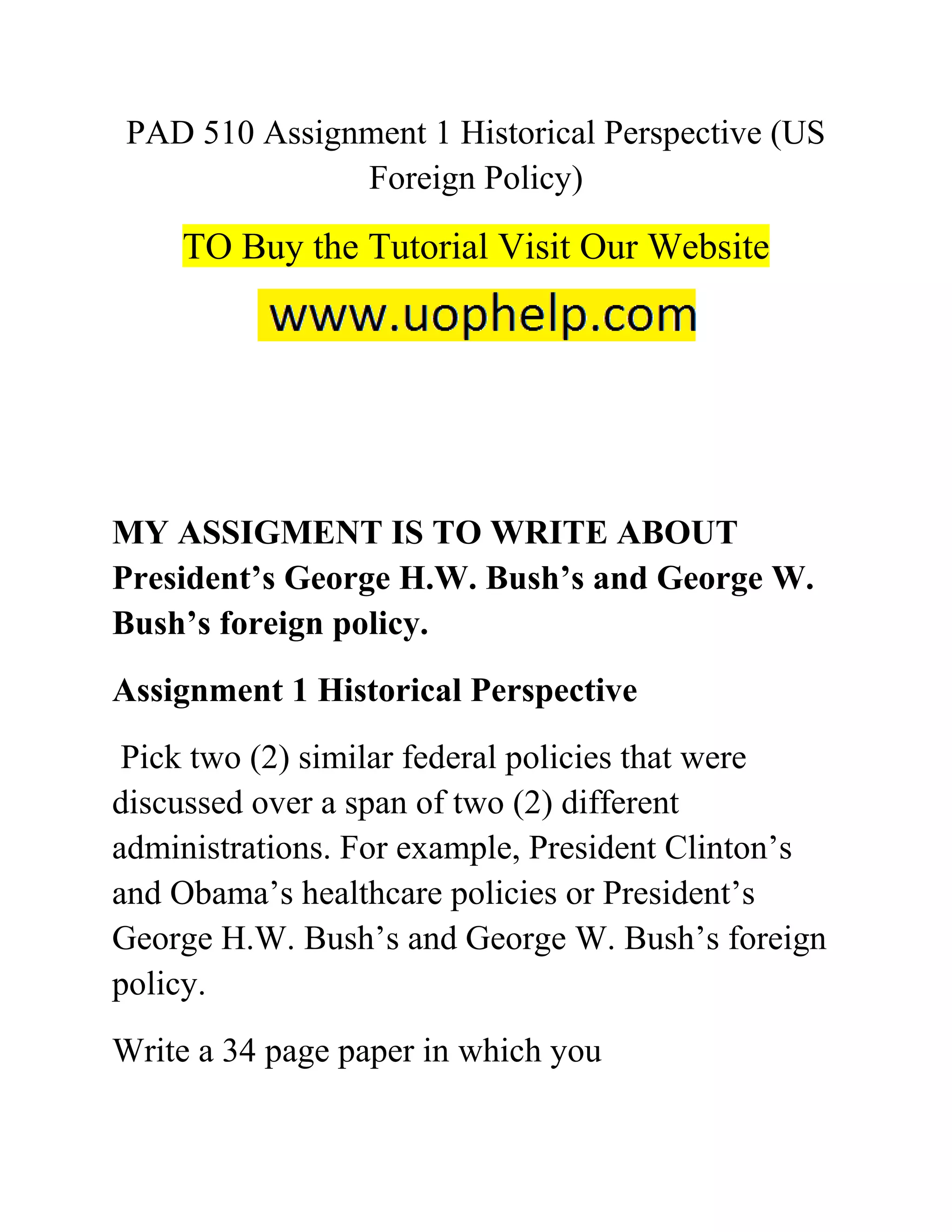 Pad 510 assignment 1 historical perspective | PDF