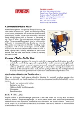 Paddle mixer | PDF