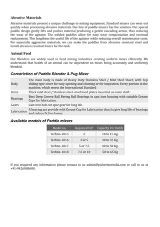 Paddle mixer | PDF