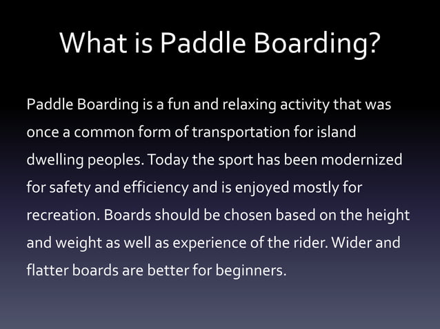 Paddle boarding basics | PPT