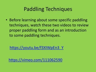 ONTAP - Paddling techniques - paddle strokes | PPTX