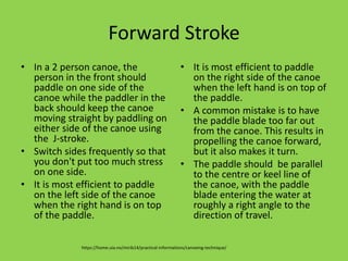 ONTAP - Paddling techniques - paddle strokes | PPTX