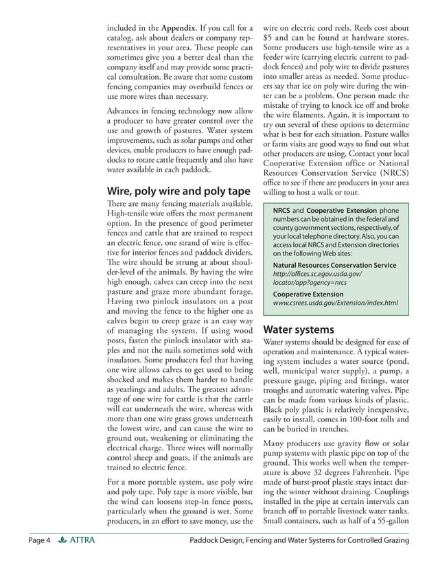 Paddock Design, Fencing, and Water Systems for Controlled Grazing | PDF