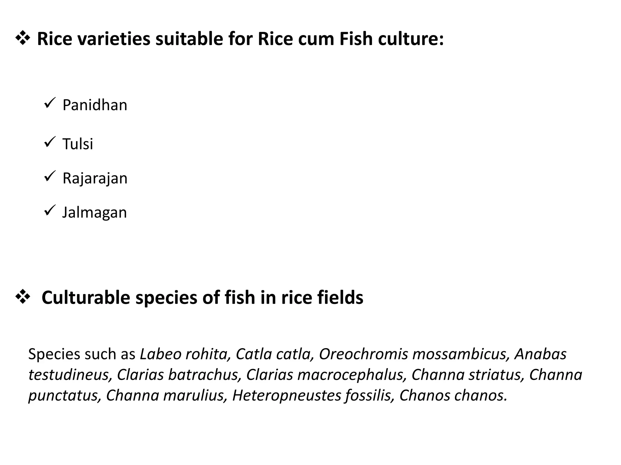 Paddy cum- fish culture | PPTX