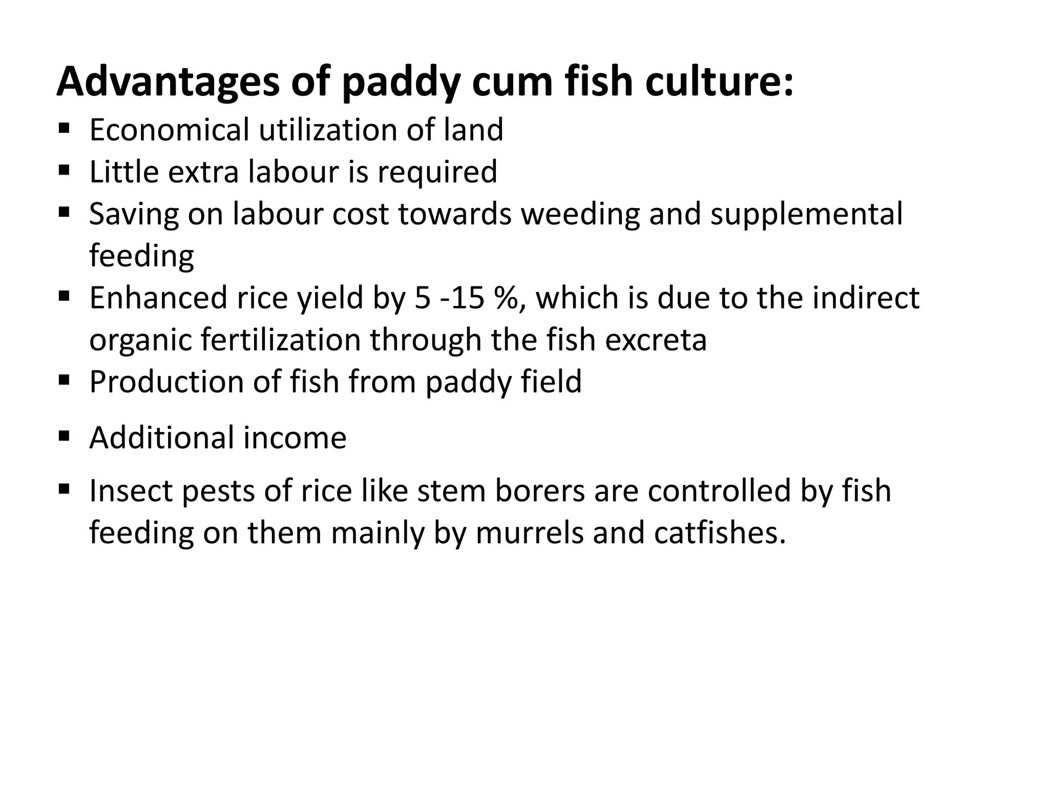 Paddy cum- fish culture | PPTX