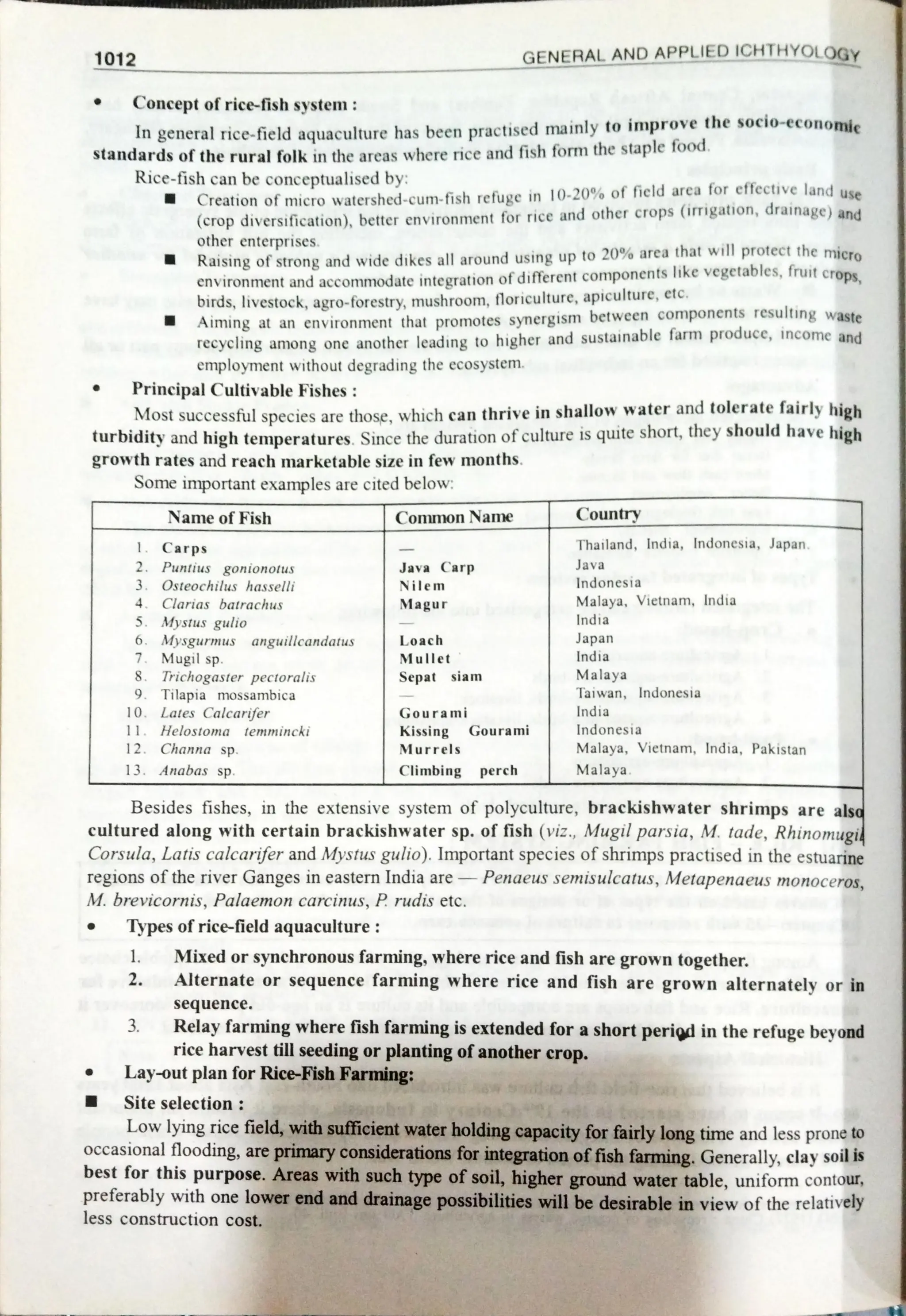 Paddy field culture FOR AQUACULTURE FISH | PDF