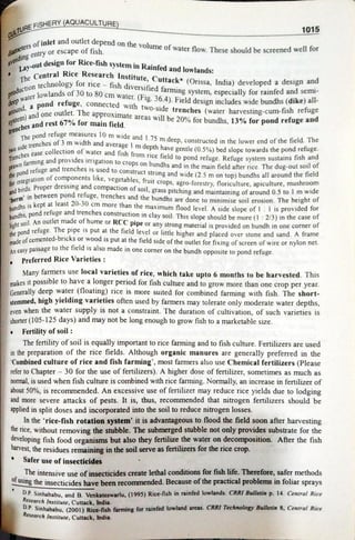 Paddy field culture FOR AQUACULTURE FISH | PDF