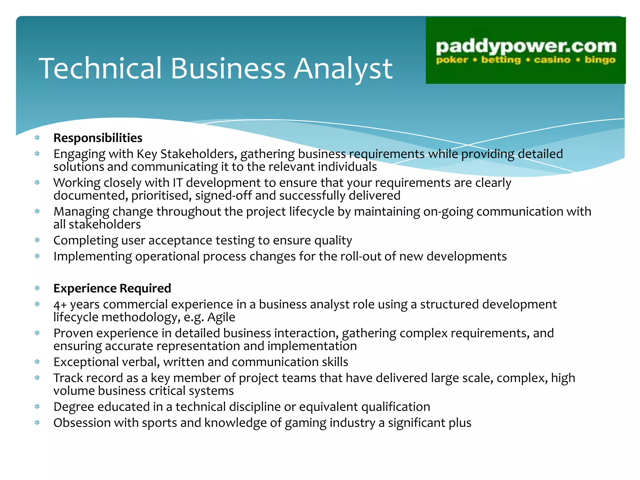 Paddy Power Open Roles | PPT