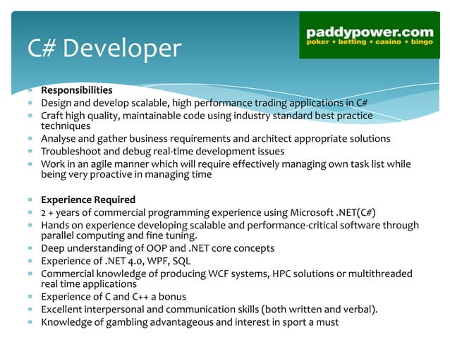 Paddy Power Open Roles | PPT
