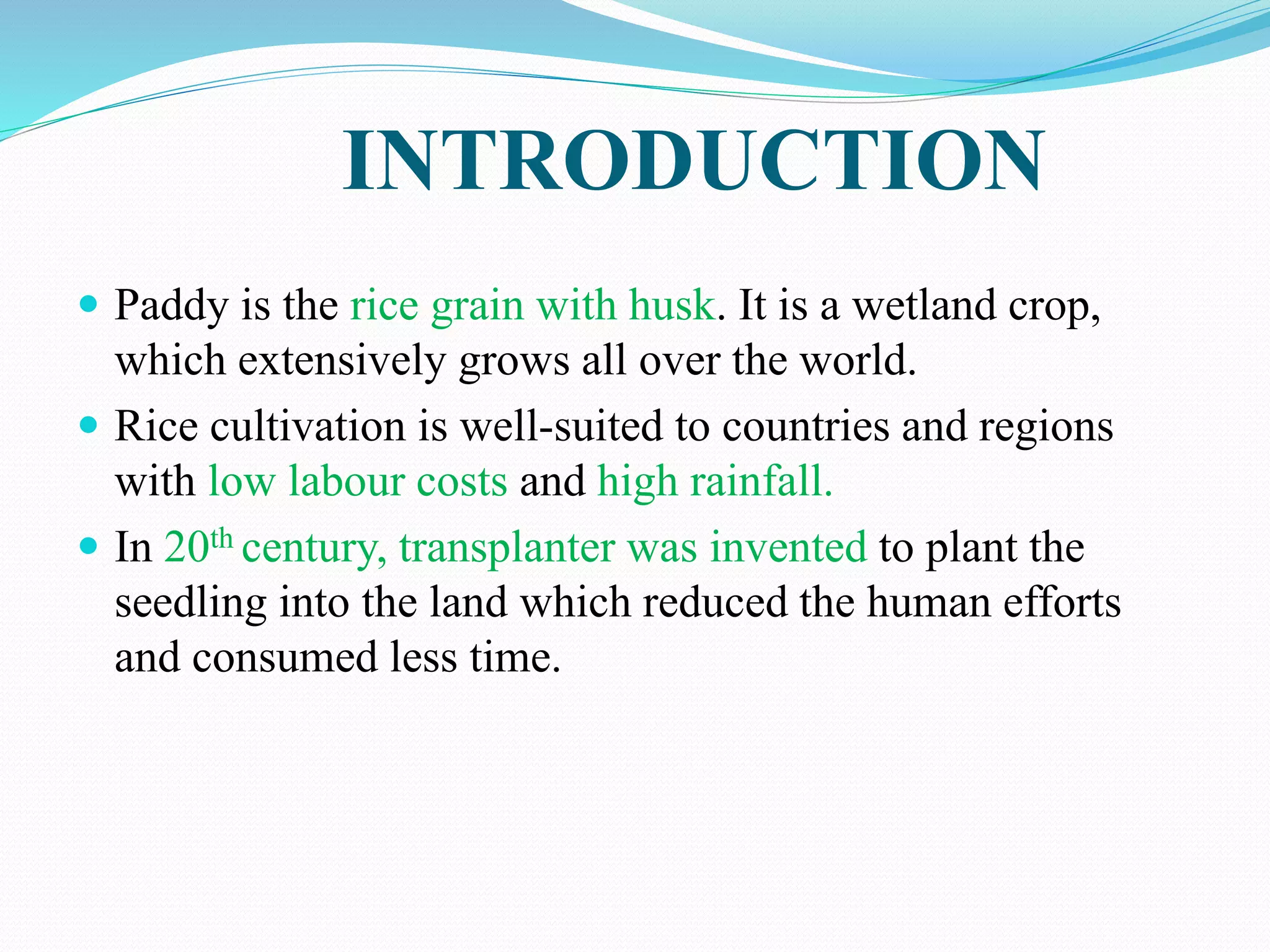 Paddy transplanter | PPTX
