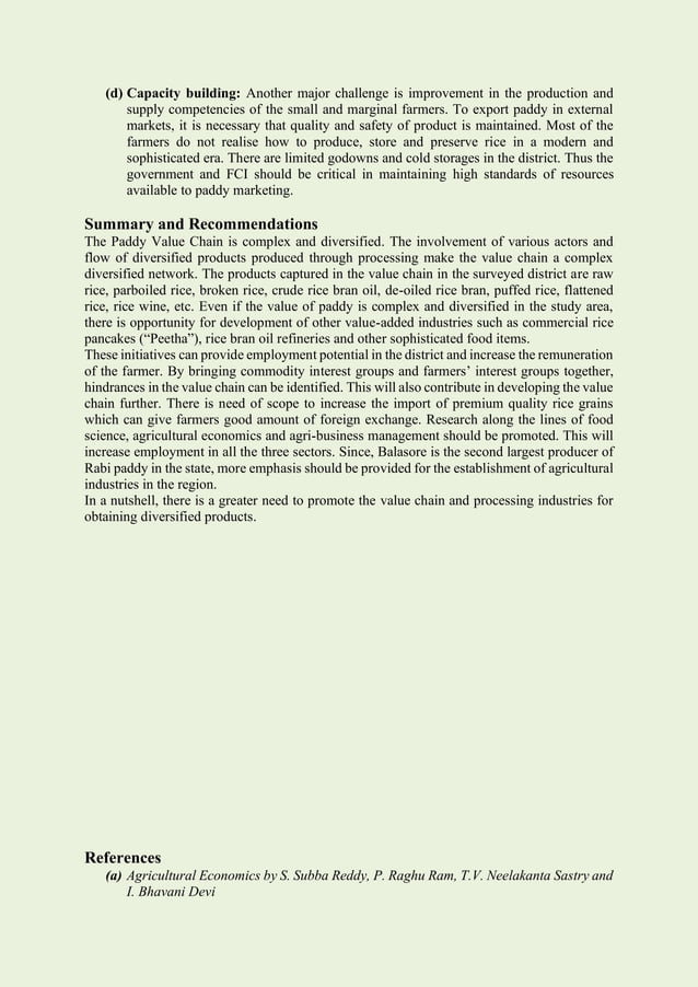 Paddy Value Chain in Balasore | PDF | Agriculture | Industries