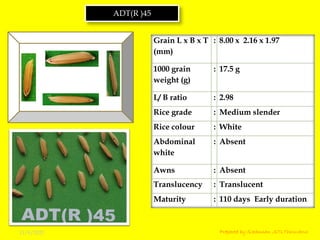 Paddy varietal characters | PDF
