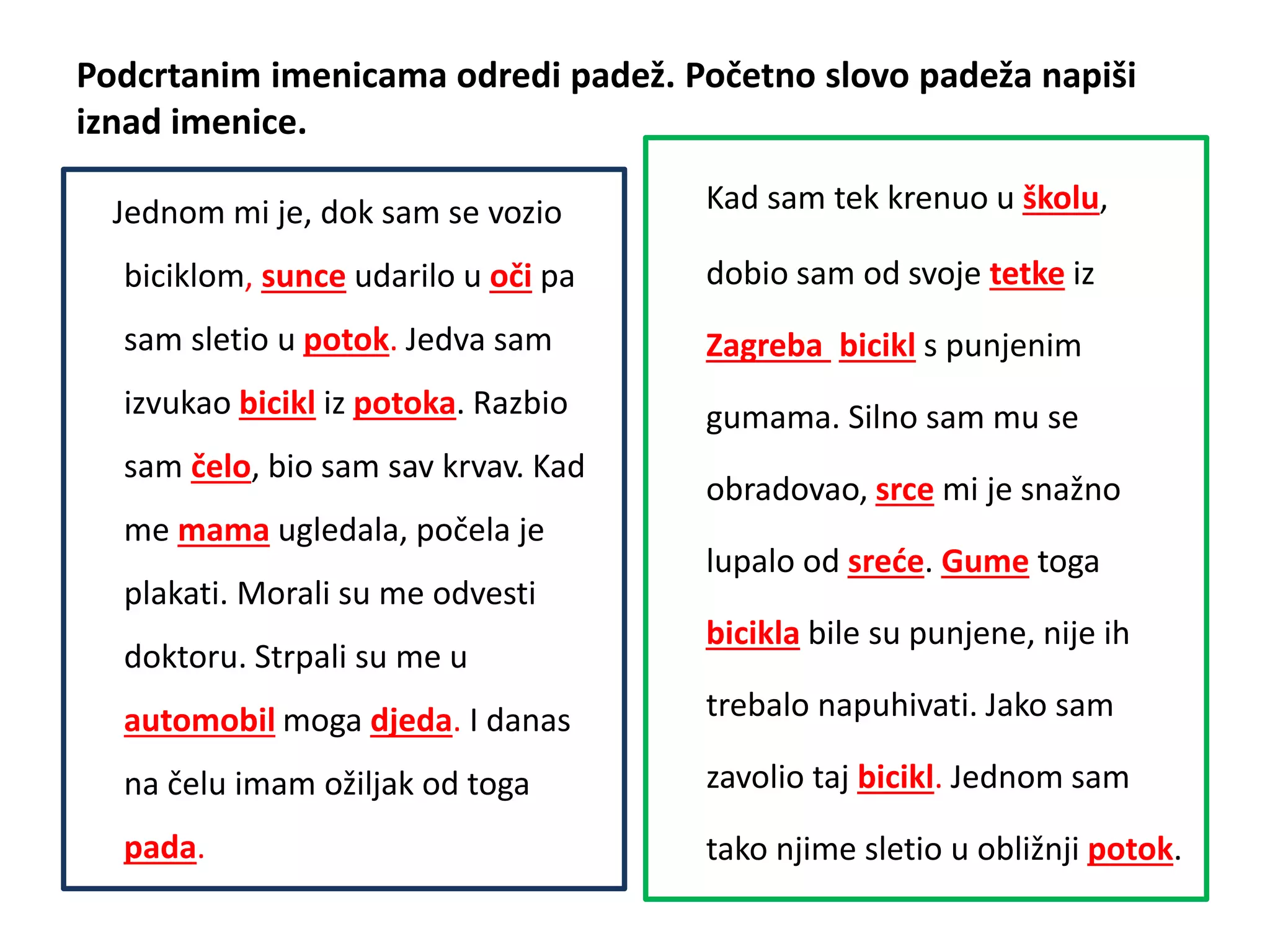 Padeži vježba | PPTX
