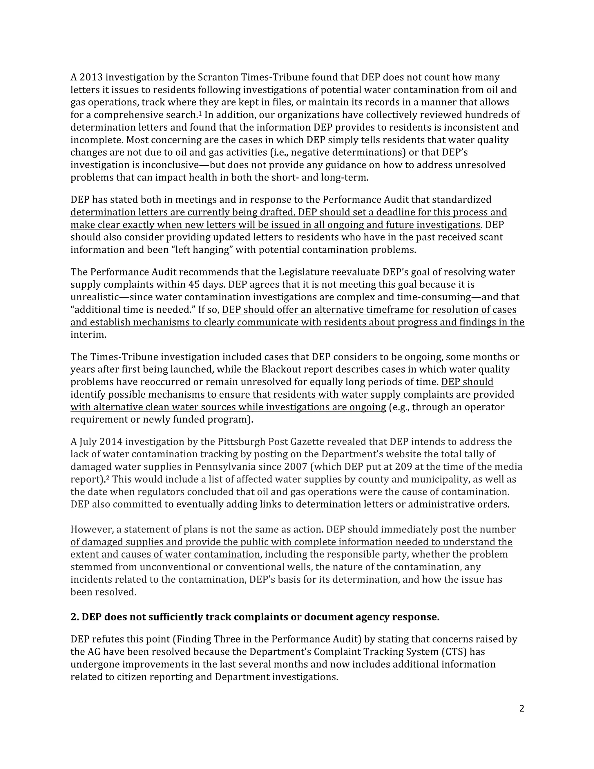 Sanctimonious Letter from Delaware Riverkeeper & Others to PA DEP | PDF