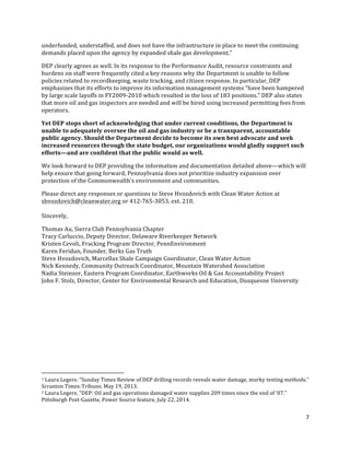 Sanctimonious Letter from Delaware Riverkeeper & Others to PA DEP | PDF