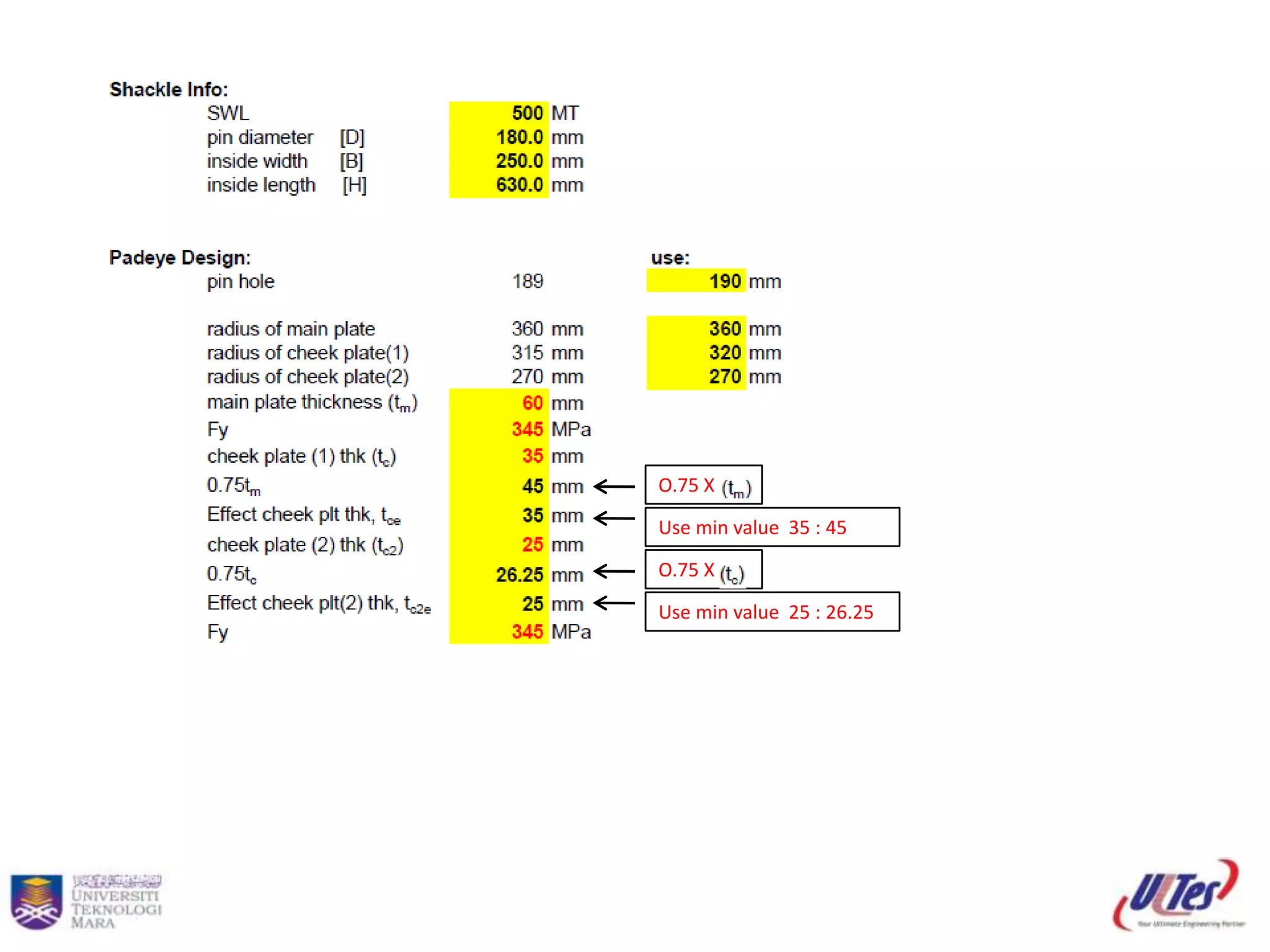 Padeye design calculation | PPTX