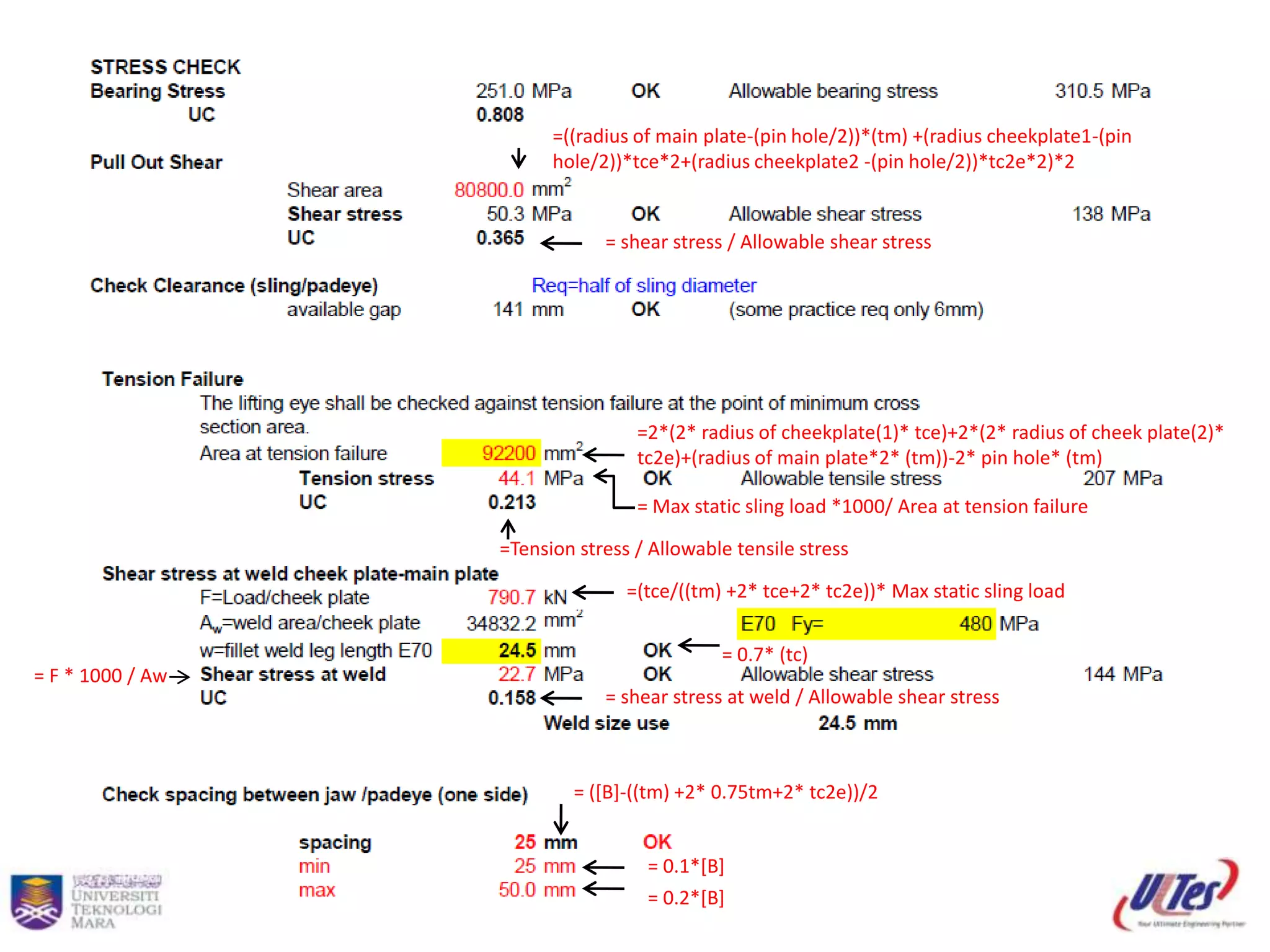 Padeye design calculation | PPTX