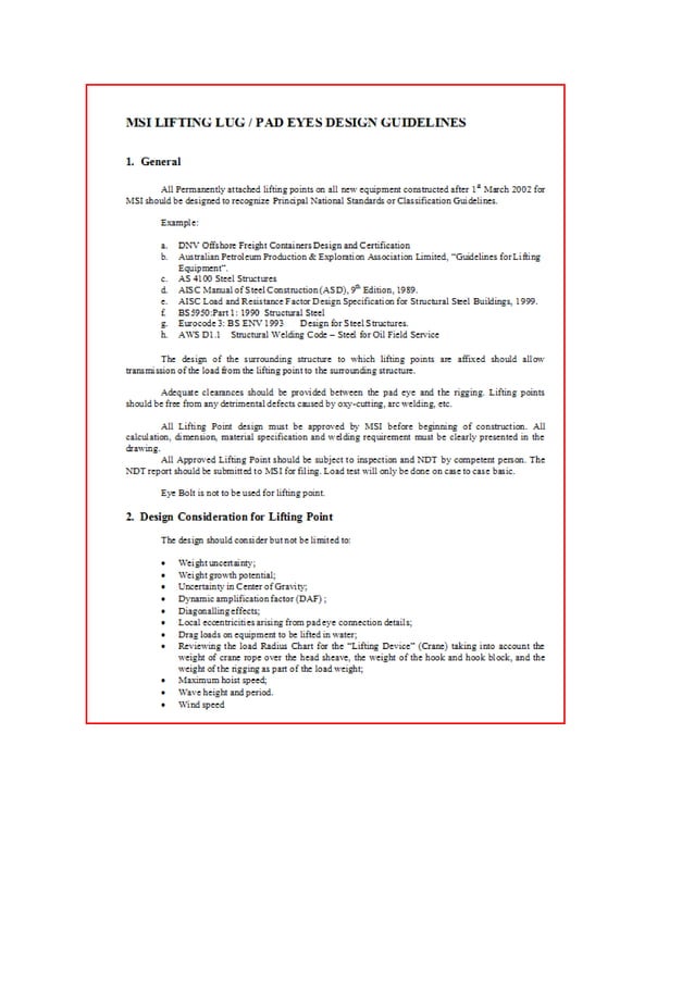 Pad+eye+design lifting+lug+standart | PDF