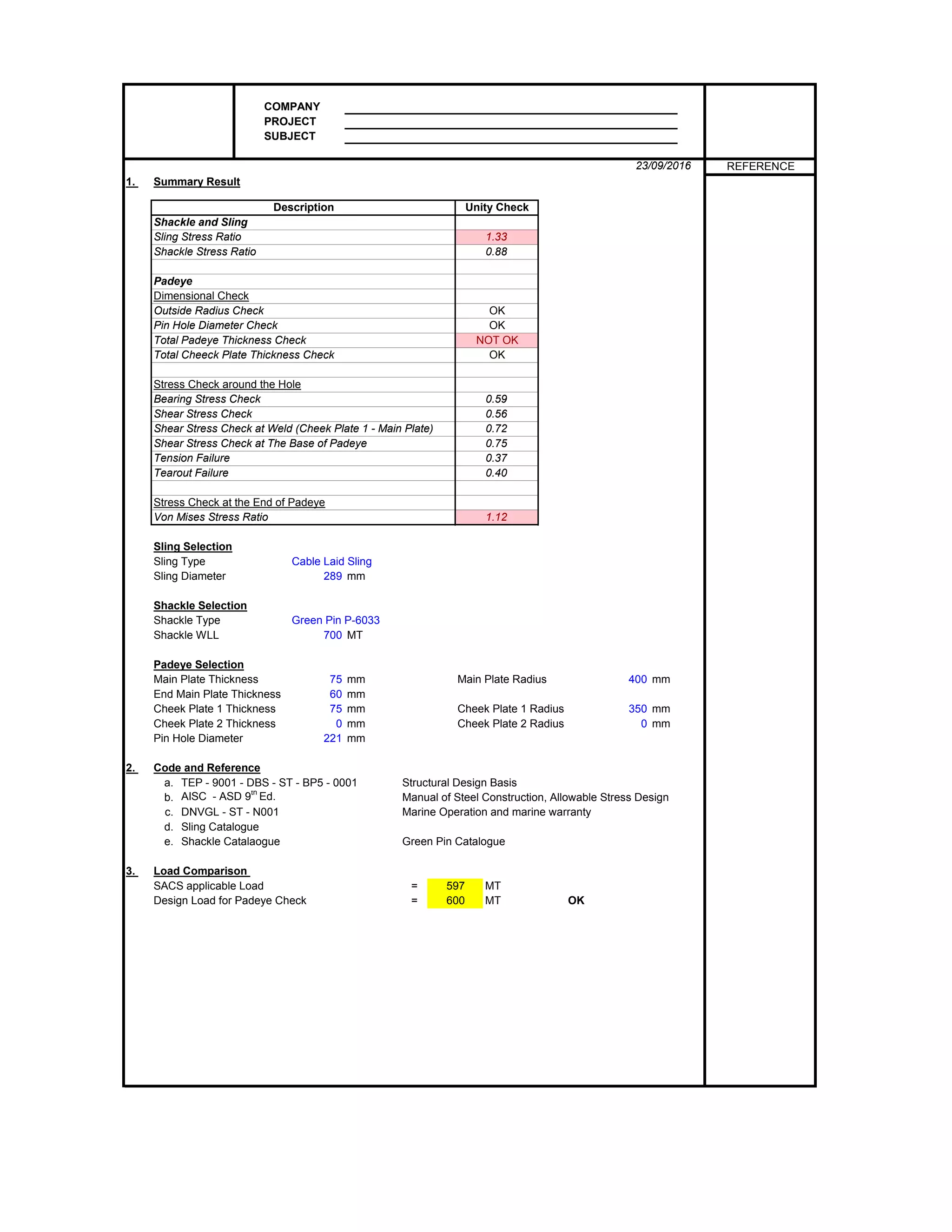 Padeye calculation example | PDF