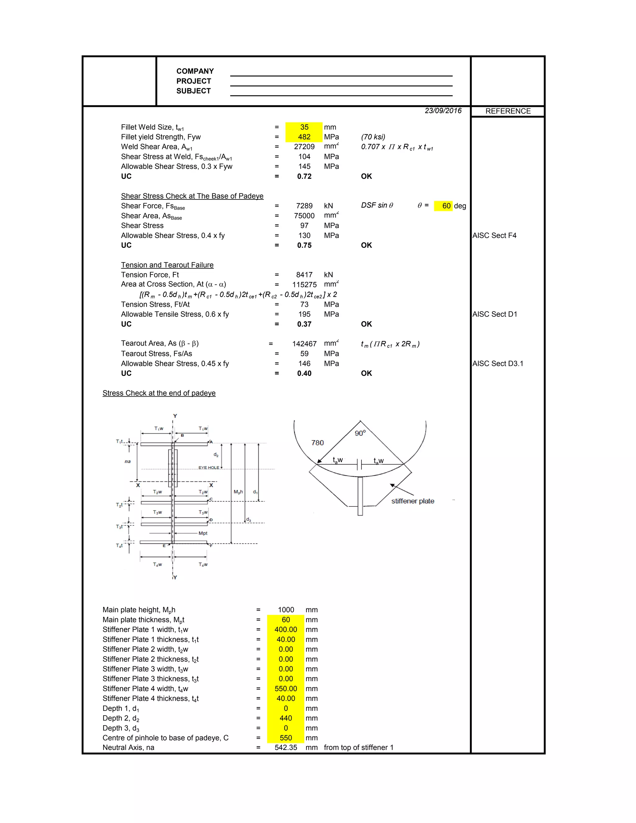 Padeye calculation example | PDF