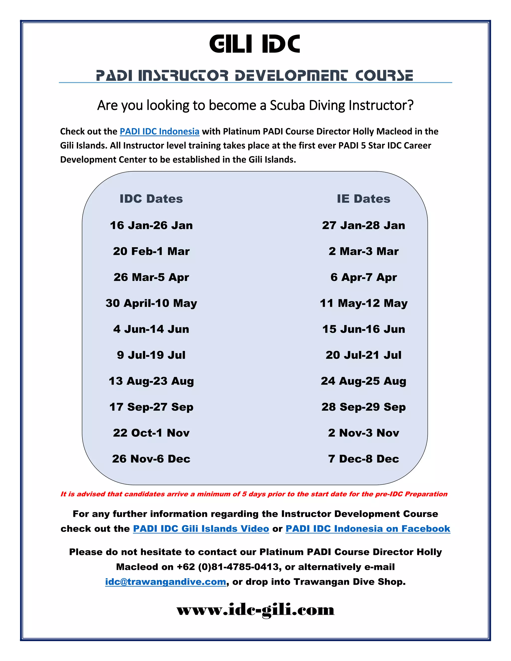 Padi idc gili islands | PDF