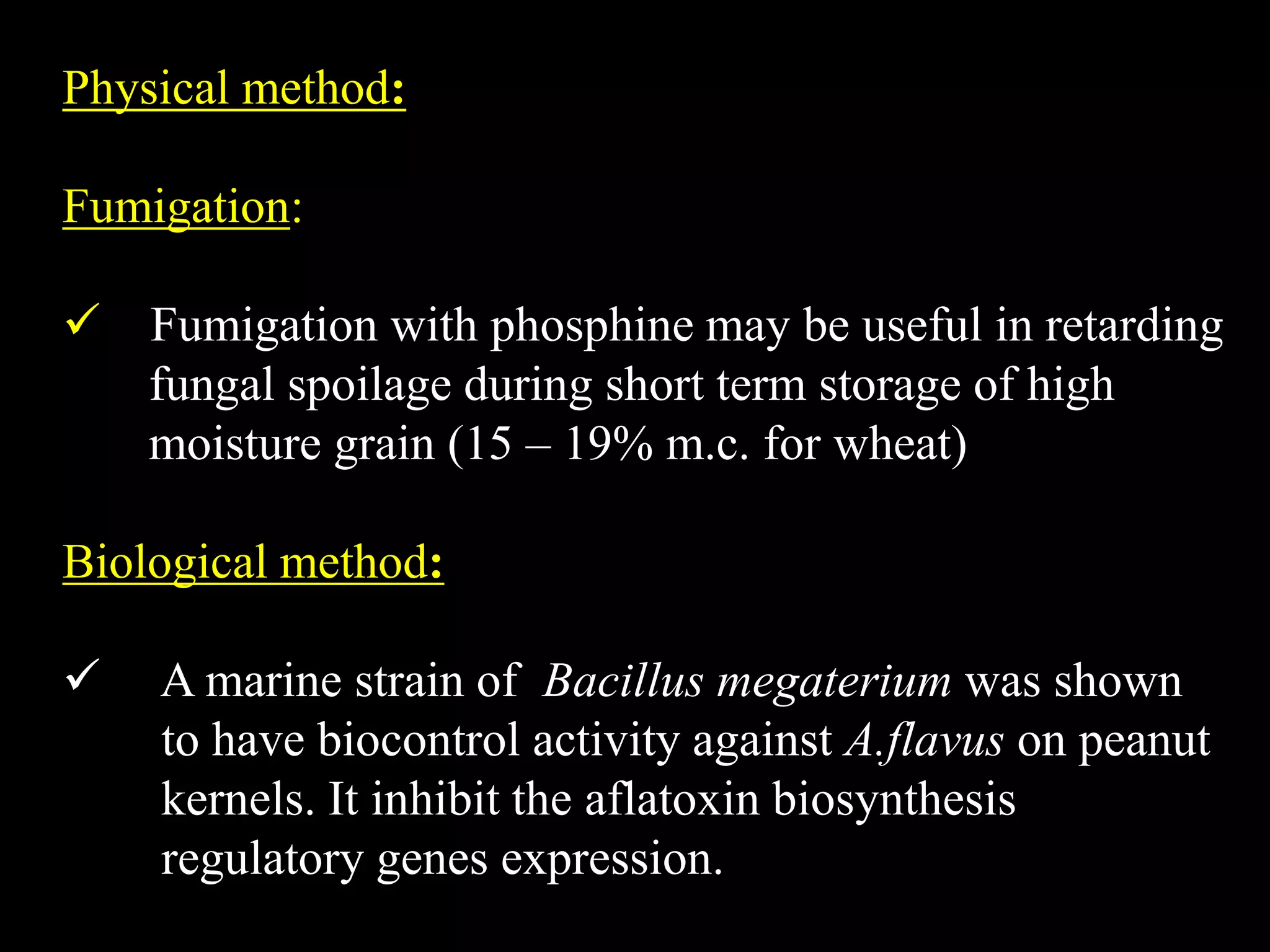 Fungal spoilage in storage grains | PPTX