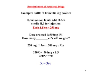 Pa dosage class work part 1 ppt student ppt summer 2011 | PPT