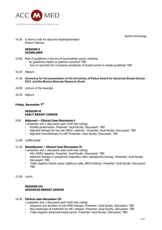 10th Meet the Professor. Advanced International Breast Cancer ...