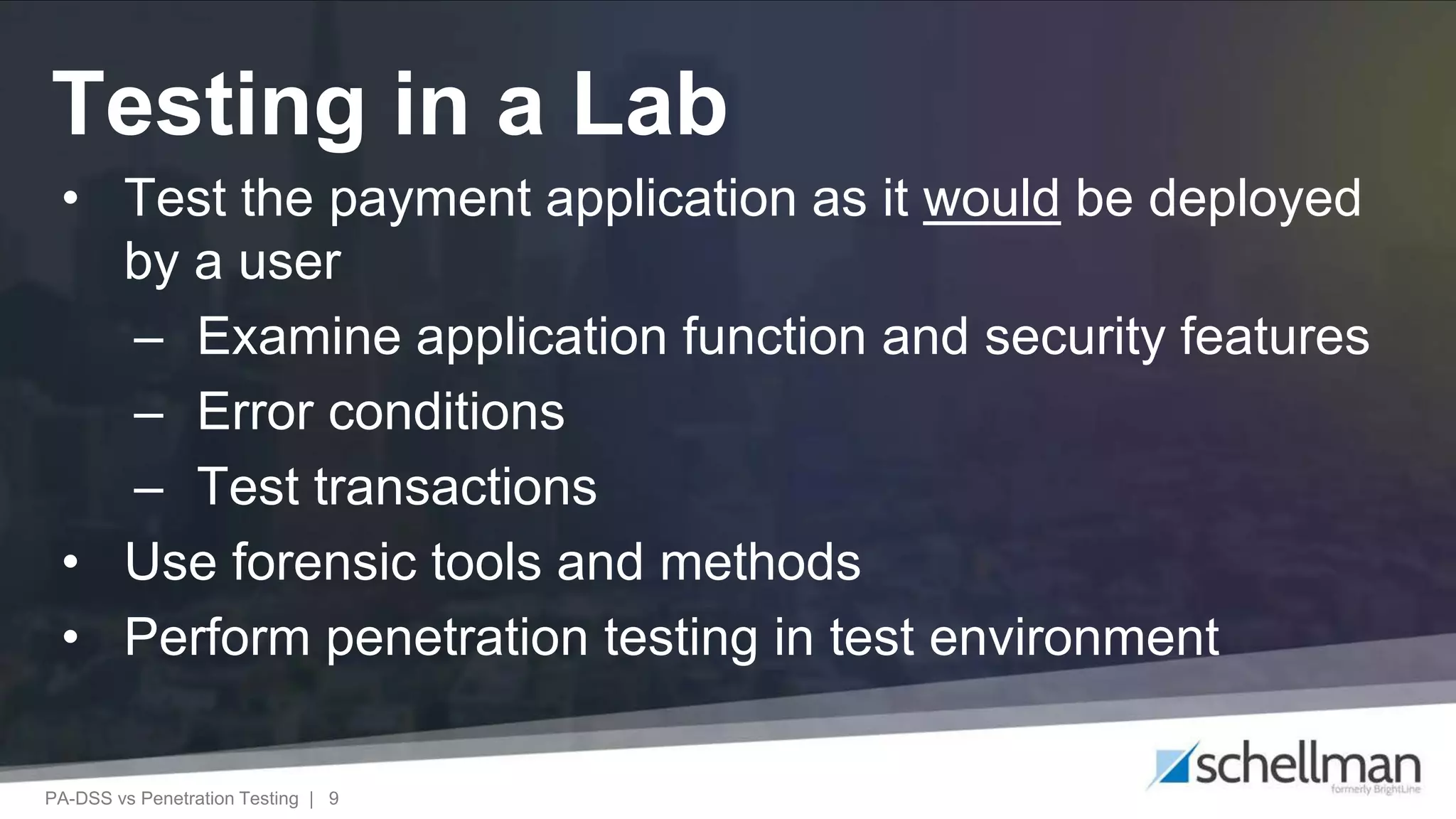 PA-DSS and Application Penetration Testing | PPT