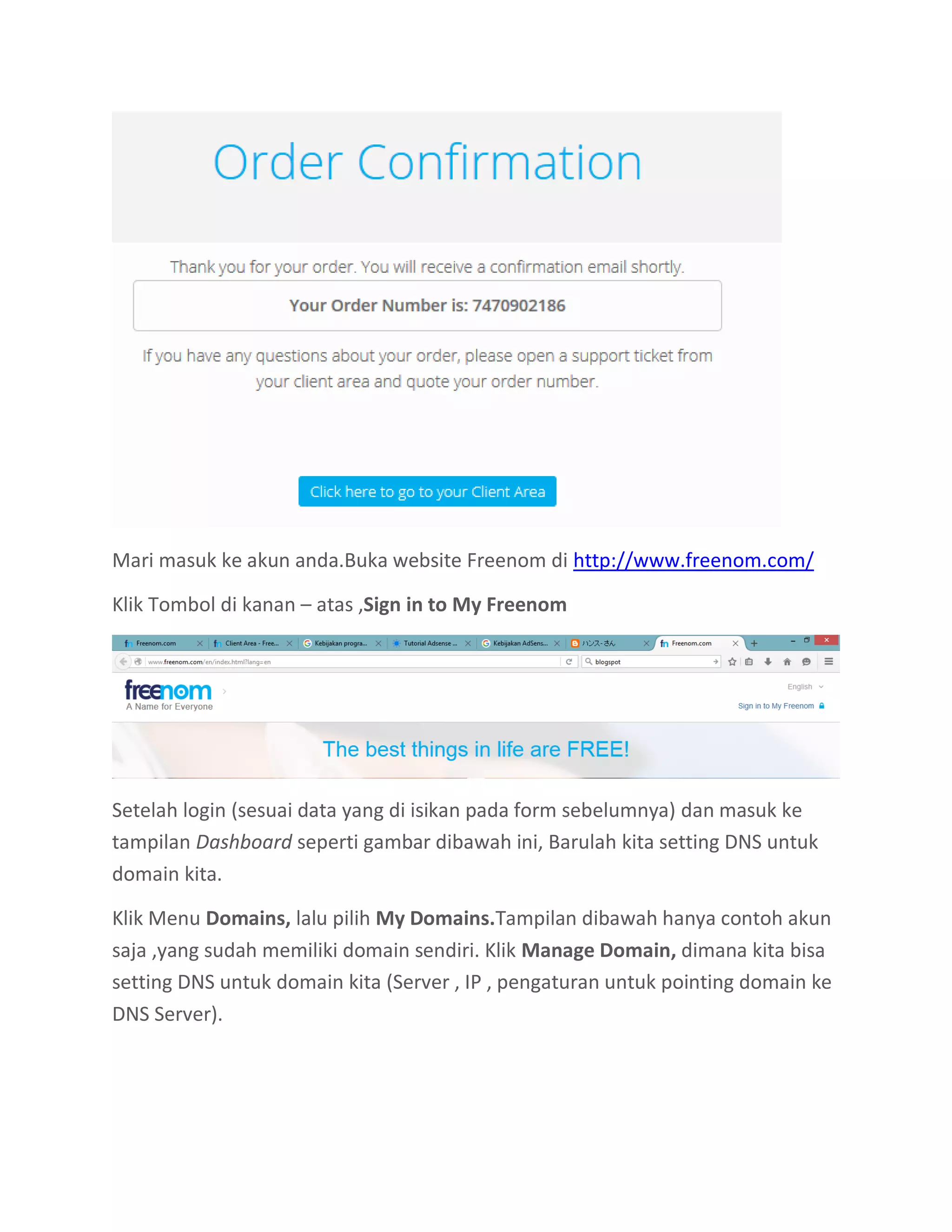 Paduan membuat Domain top level gratis dari Freenom | PDF