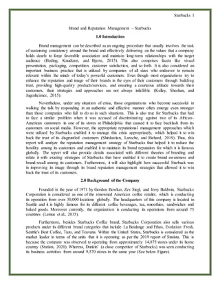 Brand and Reputation Management – Starbucks | DOCX