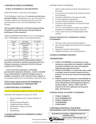 Philippine Public Enterprises and Privatization | PDF