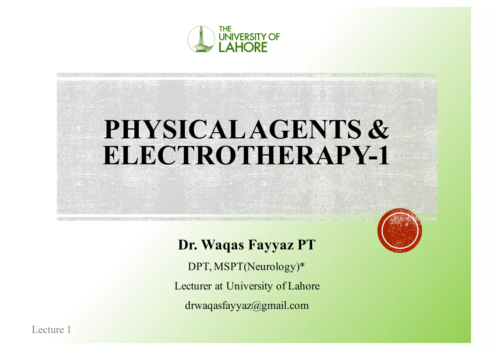 introduction to Electrotherapy | PDF
