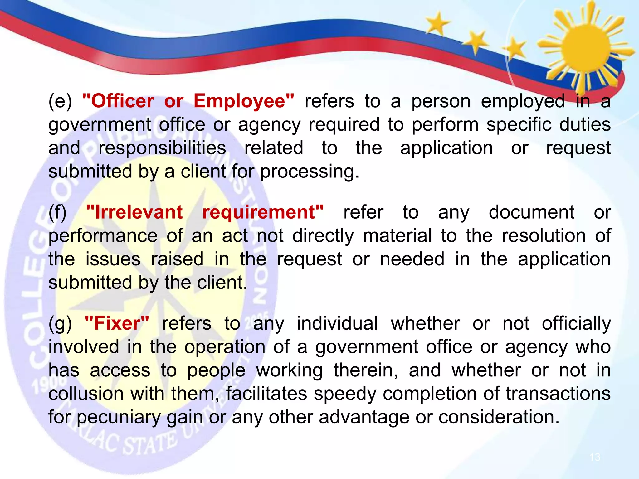 REPUBLIC ACT 9485 - ANTI-RED TAPE ACT OF 2007 with EXPLANATION | PPTX