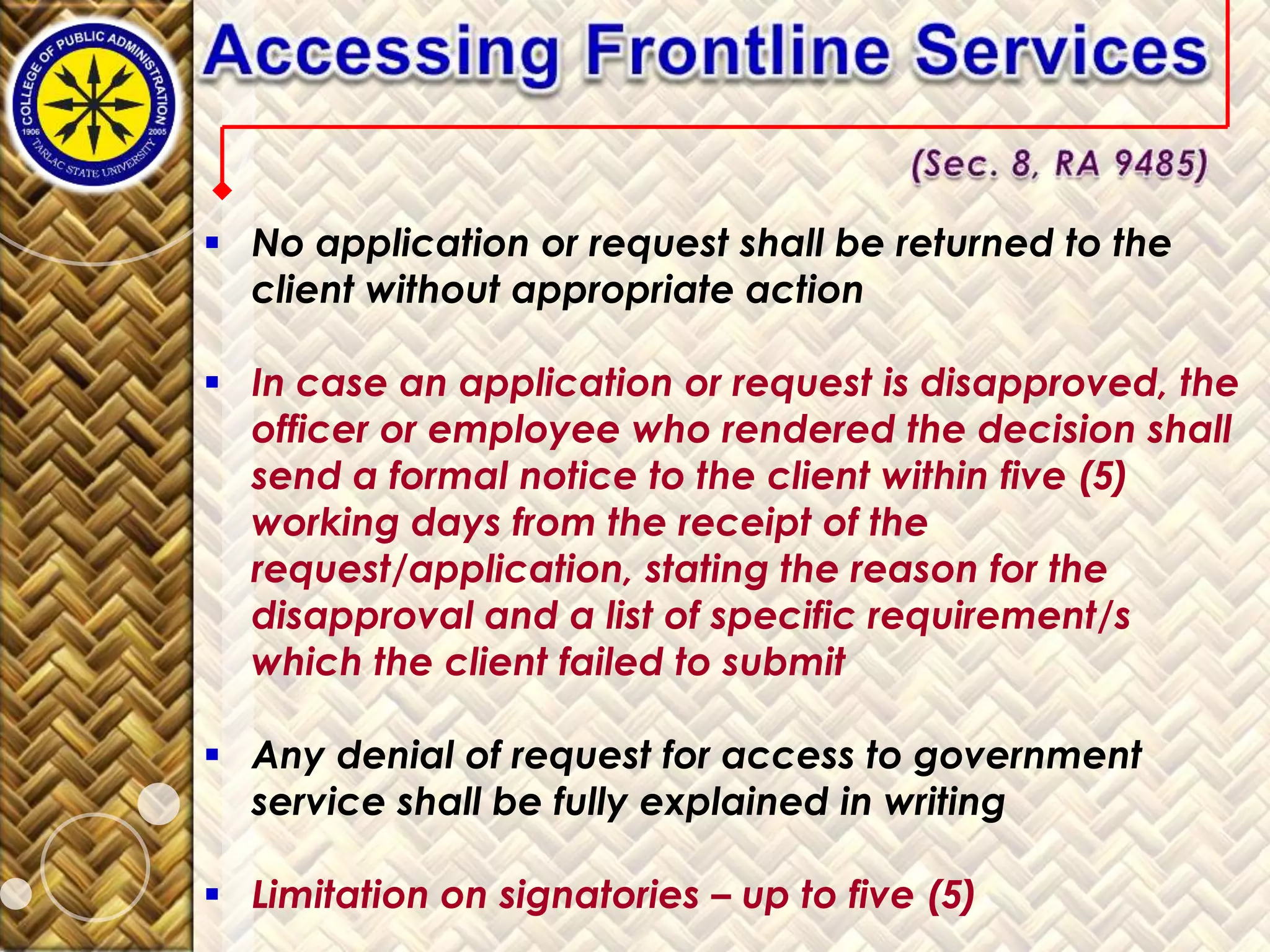 REPUBLIC ACT 9485 - ANTI-RED TAPE ACT OF 2007 with EXPLANATION | PPTX ...