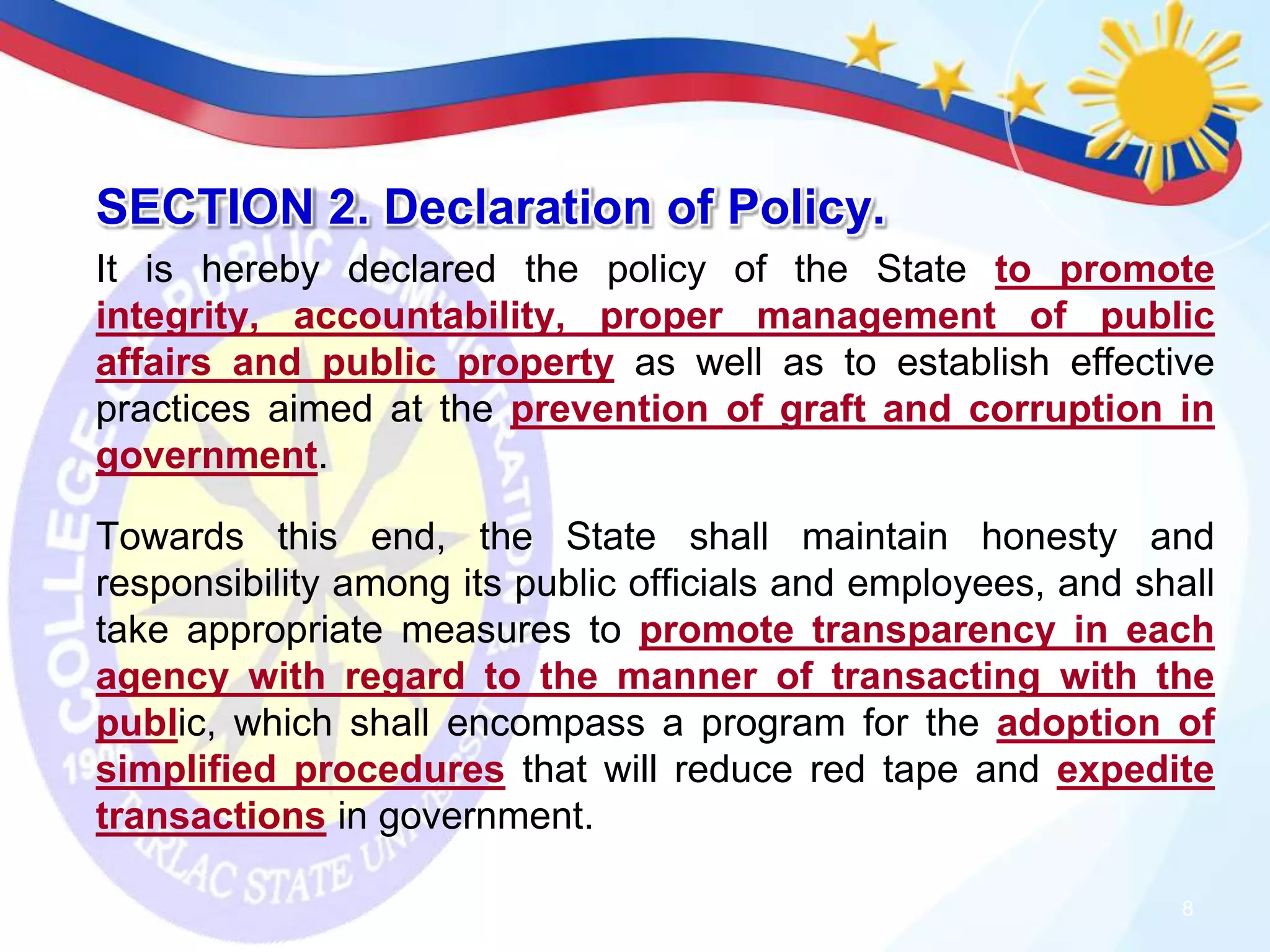 REPUBLIC ACT 9485 - ANTI-RED TAPE ACT OF 2007 with EXPLANATION | PPTX