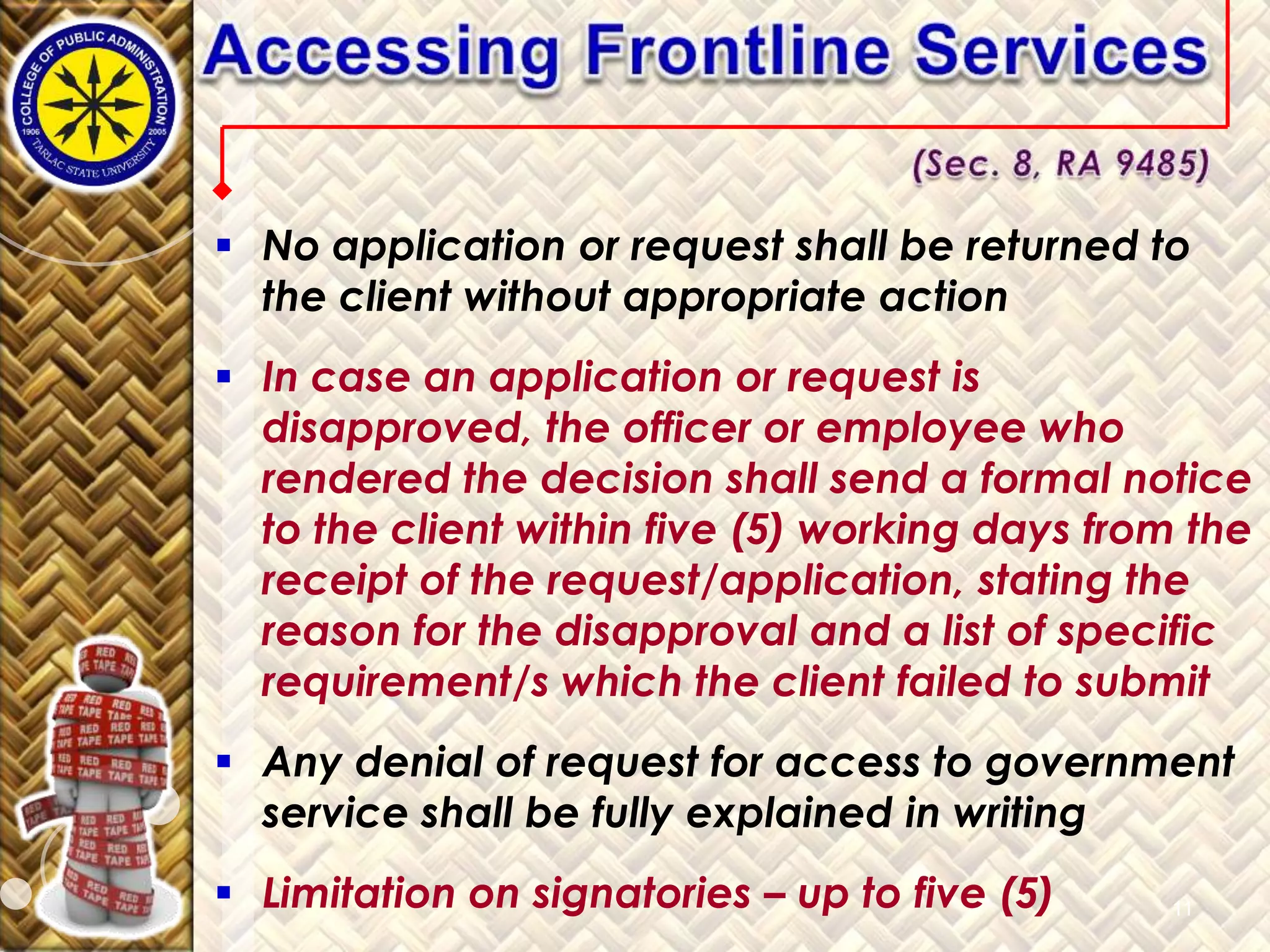 REPUBLIC ACT 9485 - ANTI-RED TAPE ACT OF 2007 (SIMPLIFIED) | PPTX