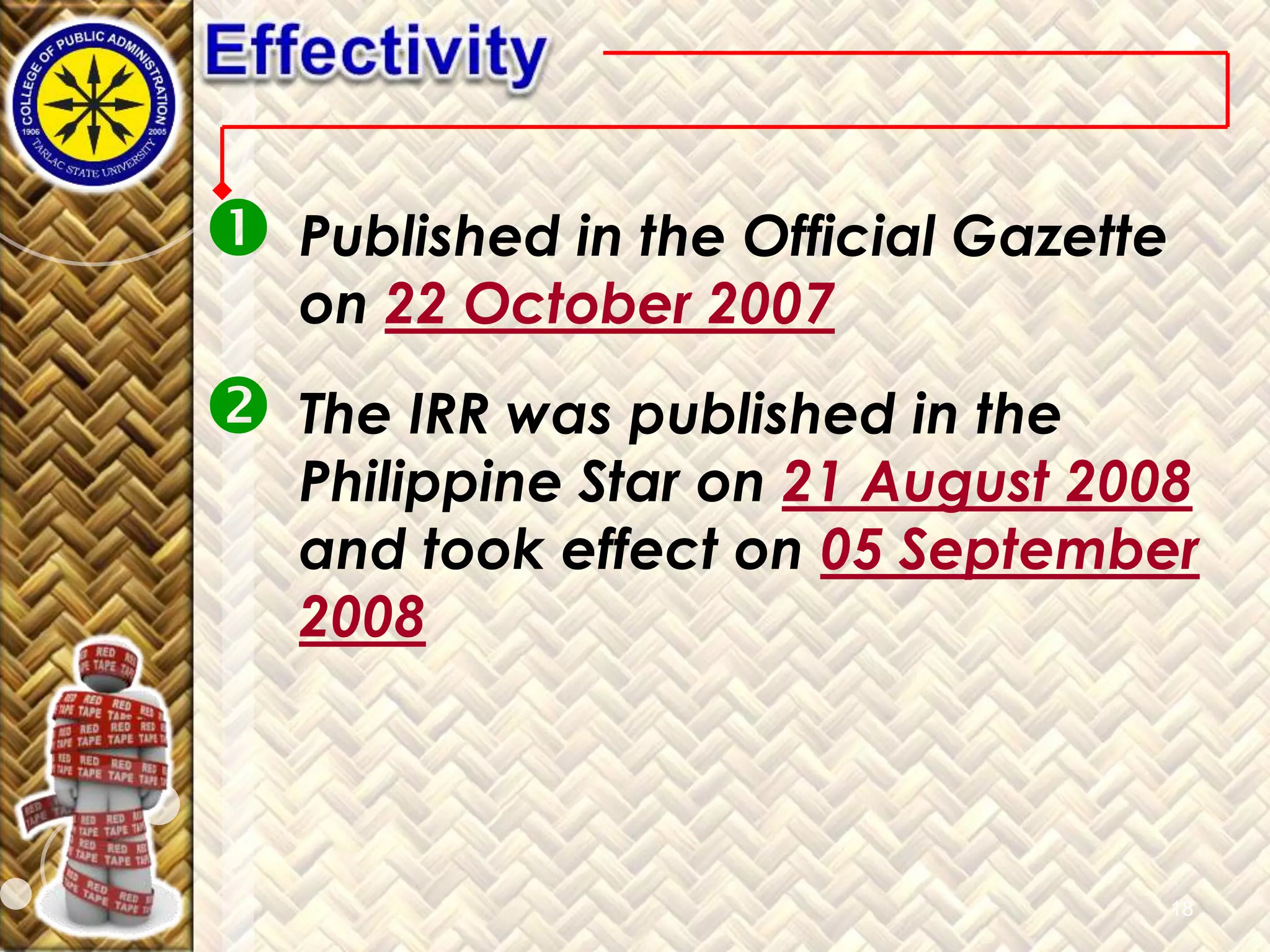 REPUBLIC ACT 9485 - ANTI-RED TAPE ACT OF 2007 (SIMPLIFIED) | PPTX