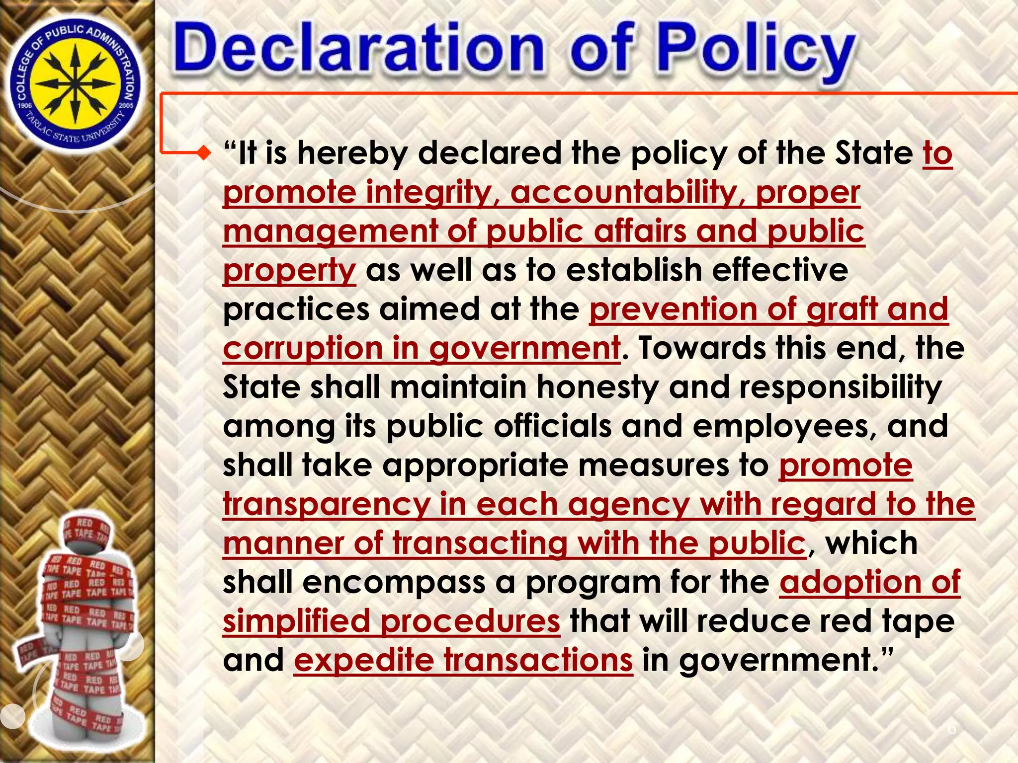 REPUBLIC ACT 9485 - ANTI-RED TAPE ACT OF 2007 (SIMPLIFIED) | PPTX