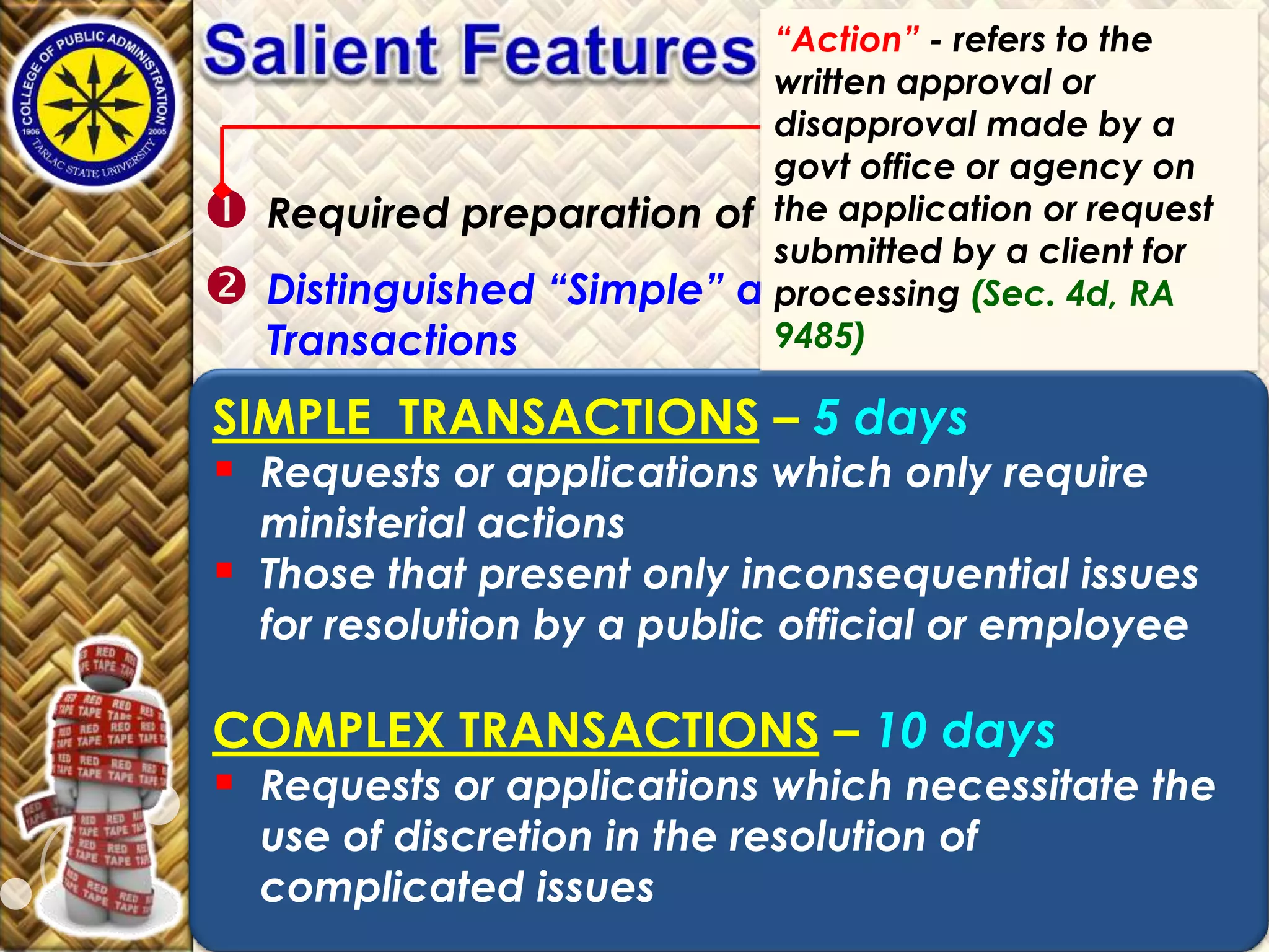 REPUBLIC ACT 9485 - ANTI-RED TAPE ACT OF 2007 (SIMPLIFIED) | PPTX