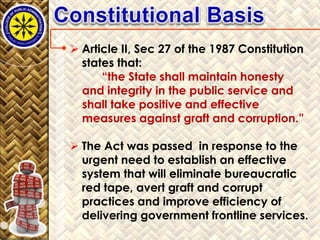 REPUBLIC ACT 9485 - ANTI-RED TAPE ACT OF 2007 (SIMPLIFIED) | PPTX