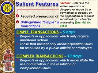 REPUBLIC ACT 9485 - ANTI-RED TAPE ACT OF 2007 (SIMPLIFIED) | PPTX