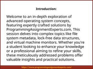 Advanced Operating System Solutions by Experts | PPT