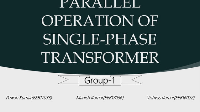 Parallel operation of transformer | PPTX