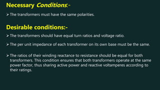 Parallel operation of transformer | PPTX