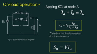 Parallel operation of transformer | PPTX