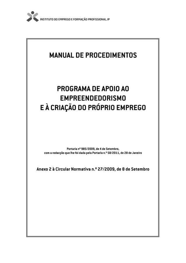 Paecpe manual de procedimentos com anexos e regulamento apoio técnico à ...