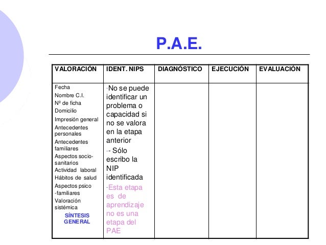 PAE Definición