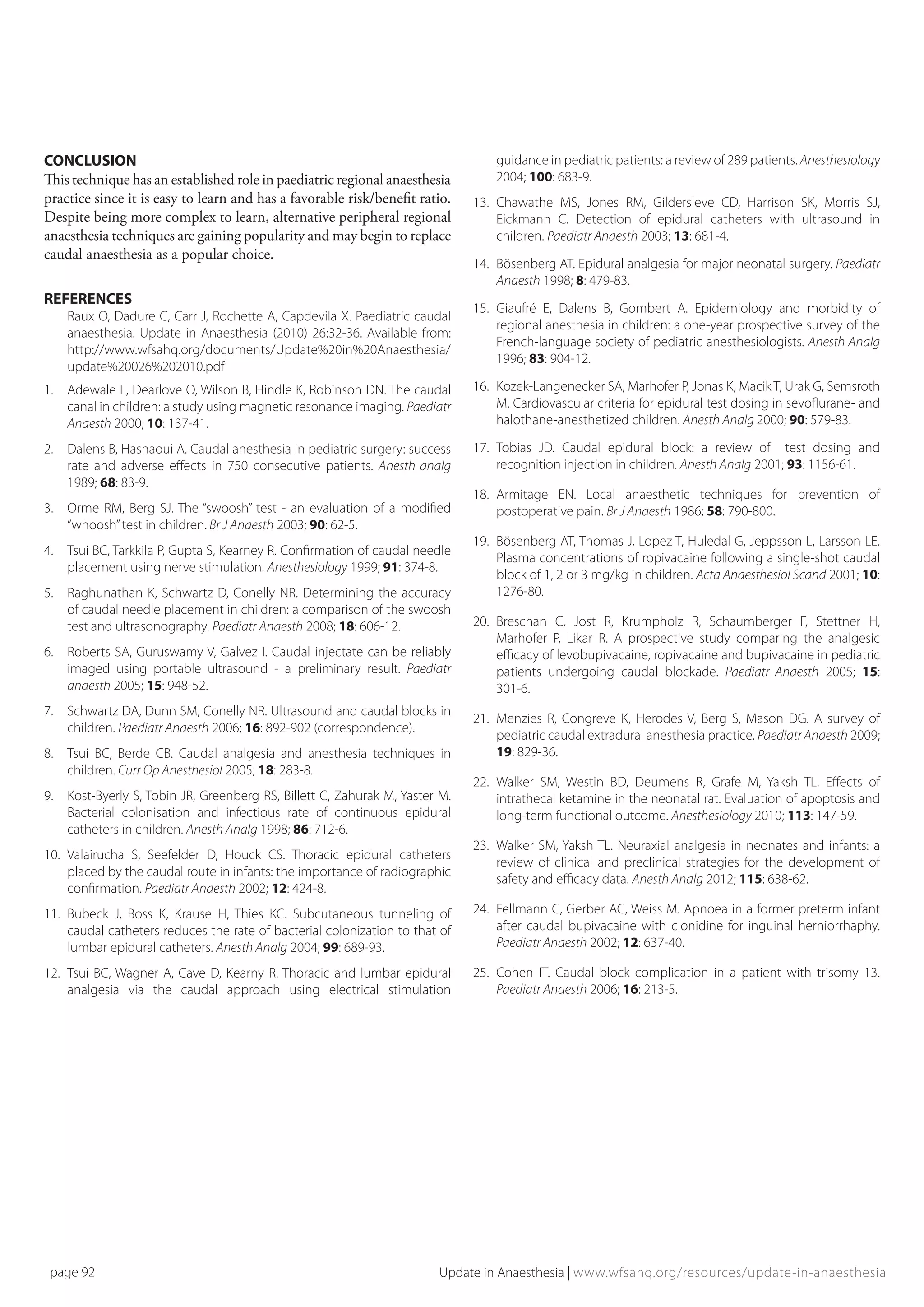 Paediatric caudal-anaesthesia2010 update | PDF