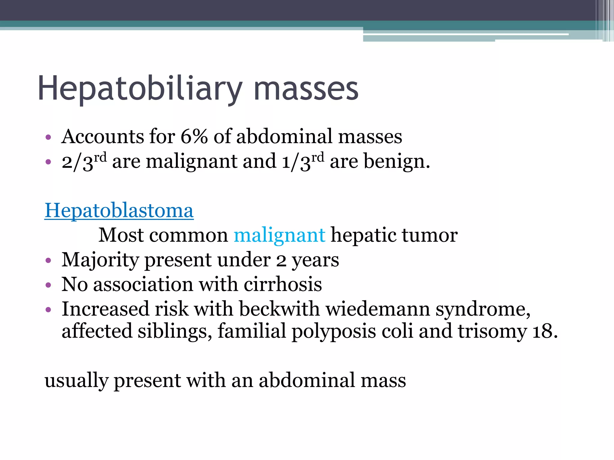 Paediatric abdominal masses | PPTX